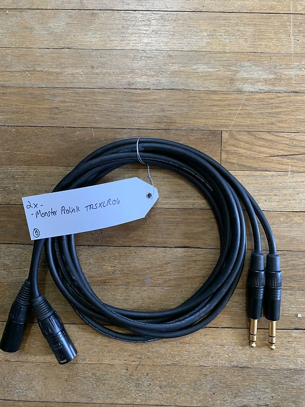 (PAIR) Monster Prolink TRS-XLRM 6ft | Reverb