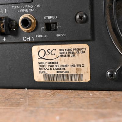 QSC MX 3000a 2-Channel Power Amplifier CG01A9E | Reverb