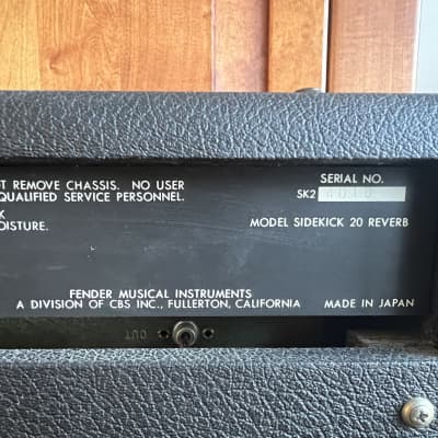 Fender Sidekick Reverb 20 1984 | Reverb