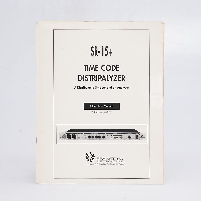 Brainstorm SR-15+ Timecode Distripalyzer Operation Manual | Reverb