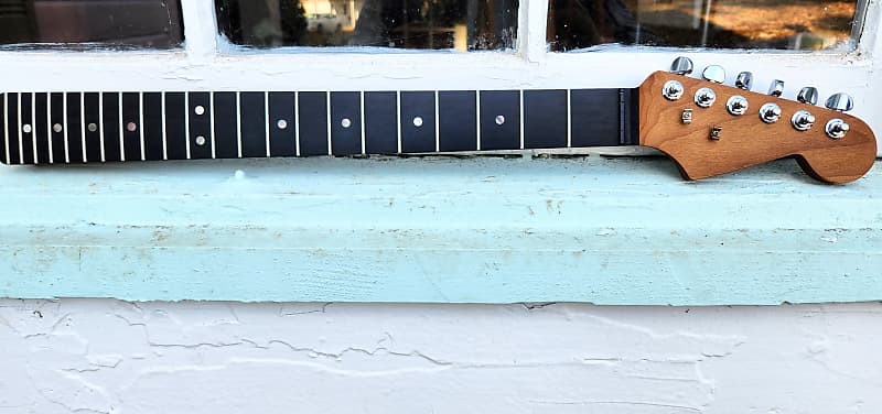 Warmoth Loaded Strat Neck 14” radius roasted maple/ebony | Reverb