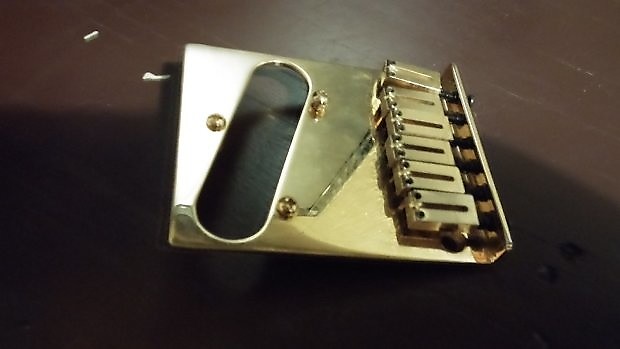 Genuine Fender Telecaster USA Gold Bridge w/ Saddles | Reverb