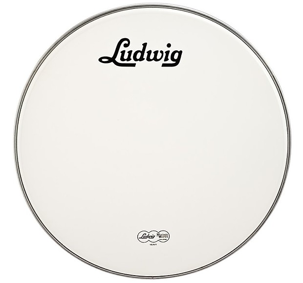 Ludwig 18" Smooth White Bass Head W/ Script Logo | Reverb