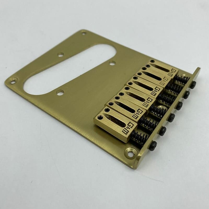 Tele Style Guitar Bridge with Brass Saddles - Gold | Reverb