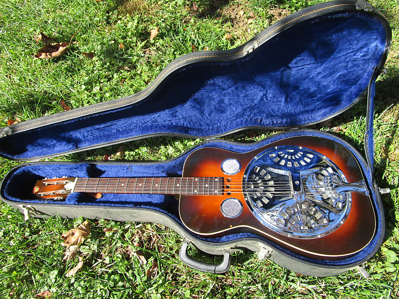 Dobro Resonator Guitar, 1977, Round Neck, Wood Body, Case, | Reverb