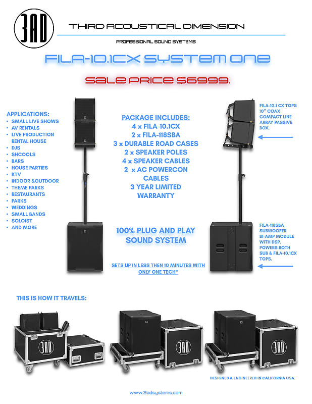 3AD SYSTEMS COMPACT LINE ARRAY COMBO SYSTEM-1 | Reverb