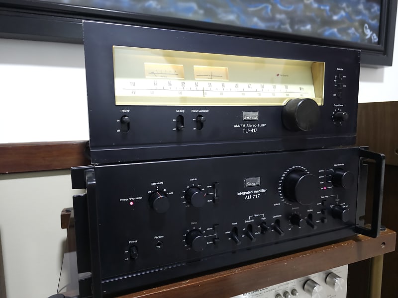 Sansui Au-717 Amplifier Recapped Operational with Sansui Rack | Reverb