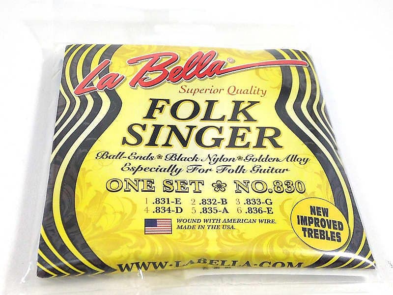 La Bella Guitar Strings Folk Singer #830 Ball End Nylon | Reverb UK