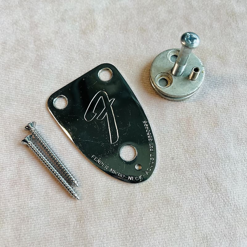 Fender 3 Bolt Micro Tilt Adjust Neck Plate Assembly - Chrome | Reverb