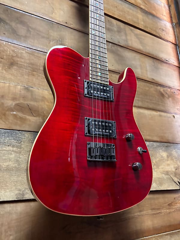 Fender Telecaster Custom FMT HH Crimson Red Transparent | Reverb