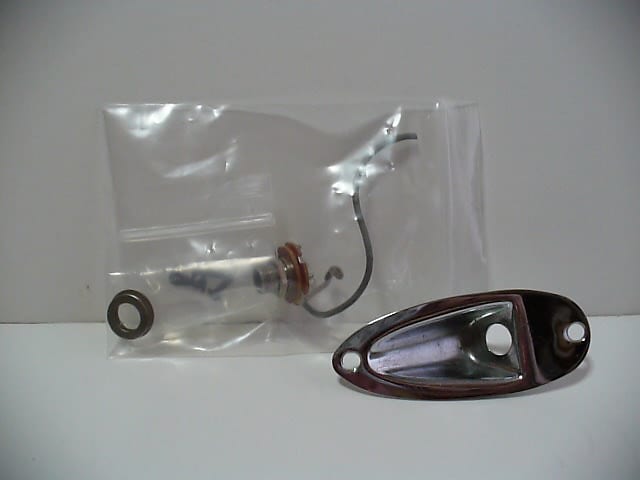 fender strat input jack and plate chrome | Reverb