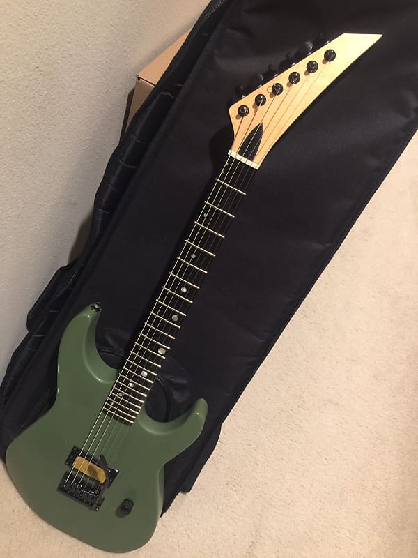 Warmoth Soloist Drab army green neck body dinky gold foil | Reverb