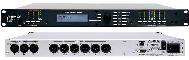 Ashly Protea 3.6SP DSP Loudspeaker System Processor 3-In x | Reverb