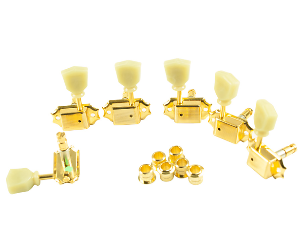 Gotoh Gold Vintage tuners w/ Pearl Keystone buttons fit | Reverb