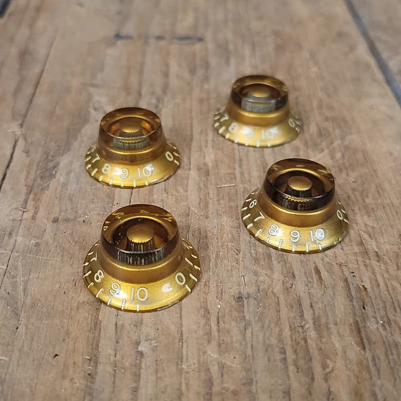 Gibson Bonnet Bell Knobs Gold Les Paul Burst 1955 to 1960 | Reverb