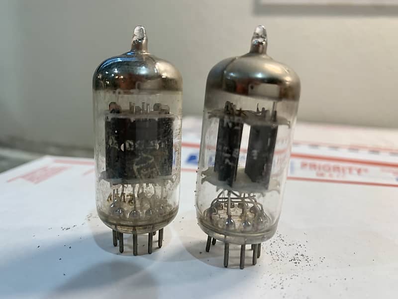 Matched pair Amperex Ecc83/12ax7 bugle boy | Reverb
