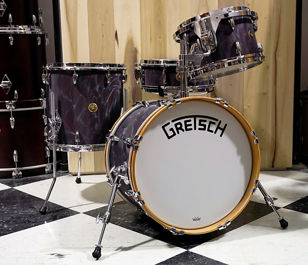 Gretsch Broadkaster 18/12/14/5x14" Drum Set - Black Satin | Reverb