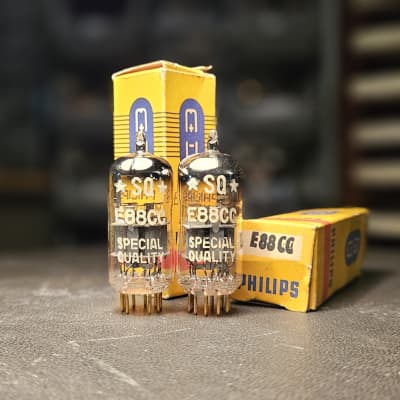 Matched pair Philips Amperex E88CC ECC88 Pinched Waist D | Reverb