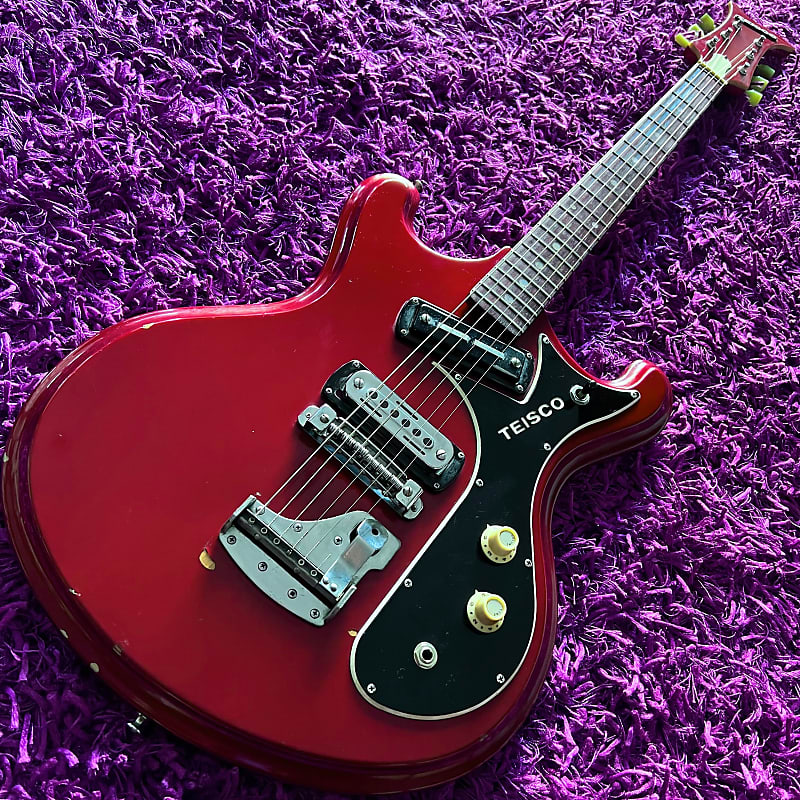 1968 Teisco V2 Candy Apple Red Mosrite Offset Bizarre | Reverb Canada