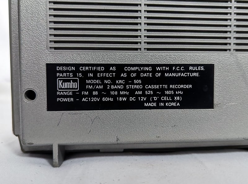 Kumho KRC-505 FM/AM 2-Band Stereo Cassette Recorder - | Reverb UK