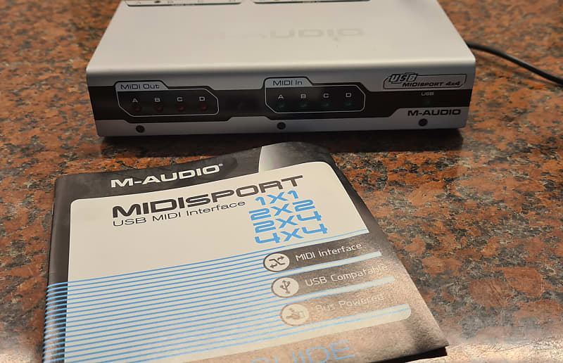 M-Audio M-Audio MidiSport 4x4 USB MIDI Interface 90's Silver | Reverb