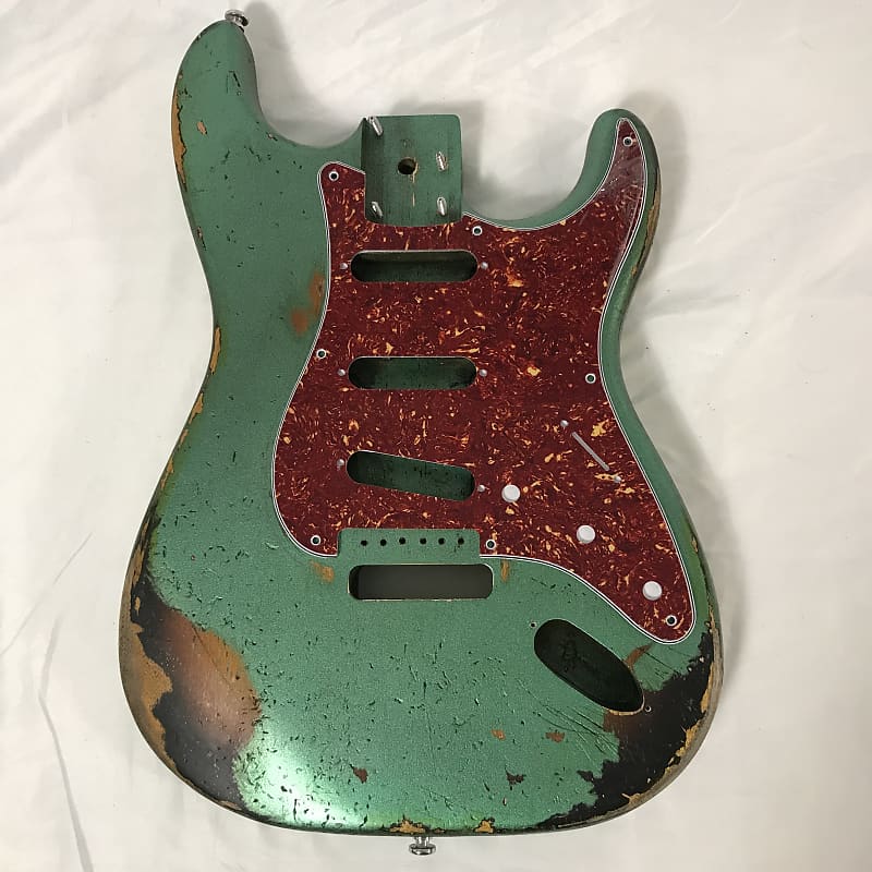 60s Style Strat Body British Racing Green over Sunburst | Reverb