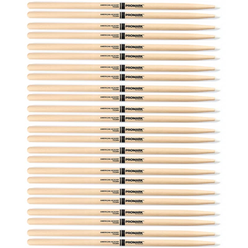 12 Pairs ProMark 5A Nylon Tip TX5AN Hickory Drum Sticks | Reverb