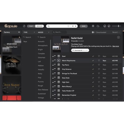 Capsule Audio Solid Gold Fender Rhodes Virtual Instrument | Reverb