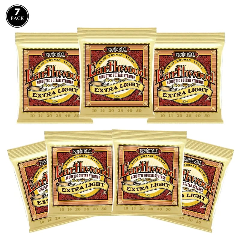 7 Sets Ernie Ball Acoustic Guitar Strings 80/20 Bronze EXTRA | Reverb