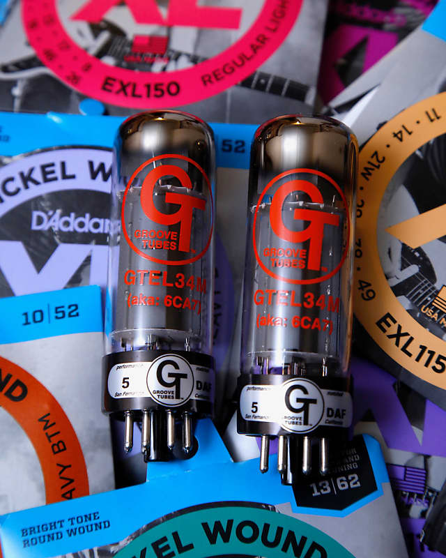 Groove Tubes GT-EL34M Medium Duet Matched Power Amp Valves | Reverb