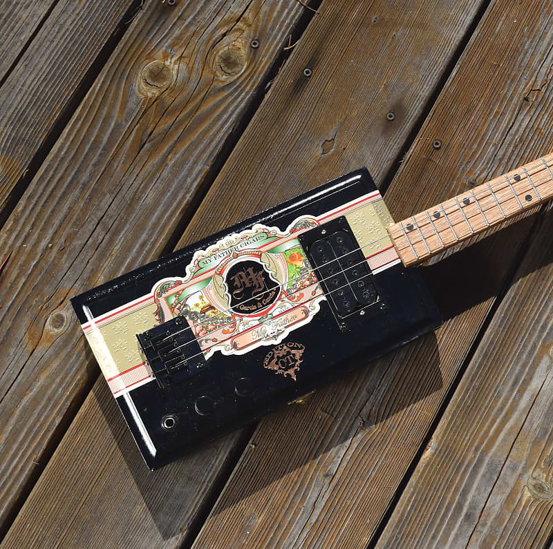 Cigar box guitar, 3-string electric guitar, handmade cbg | Reverb