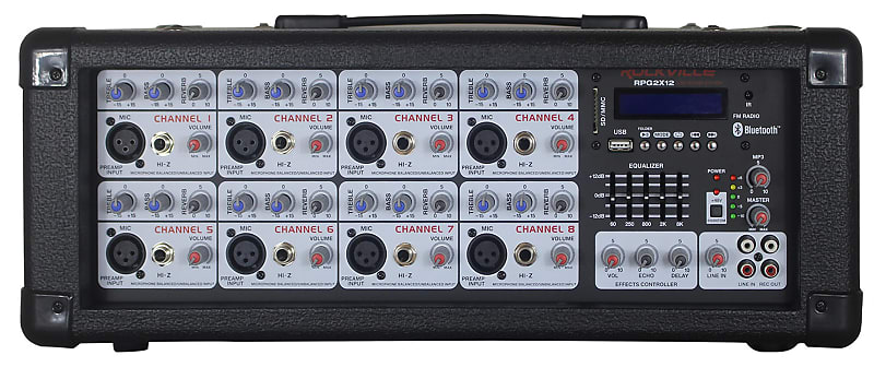 Rockville RPG2X12 BOX 2 8 Channel 1400 Watt Powered Mixer | Reverb