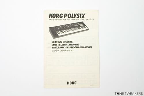 KORG POLYSIX SETTING CHARTS patches sound synthesizer Poly6 | Reverb