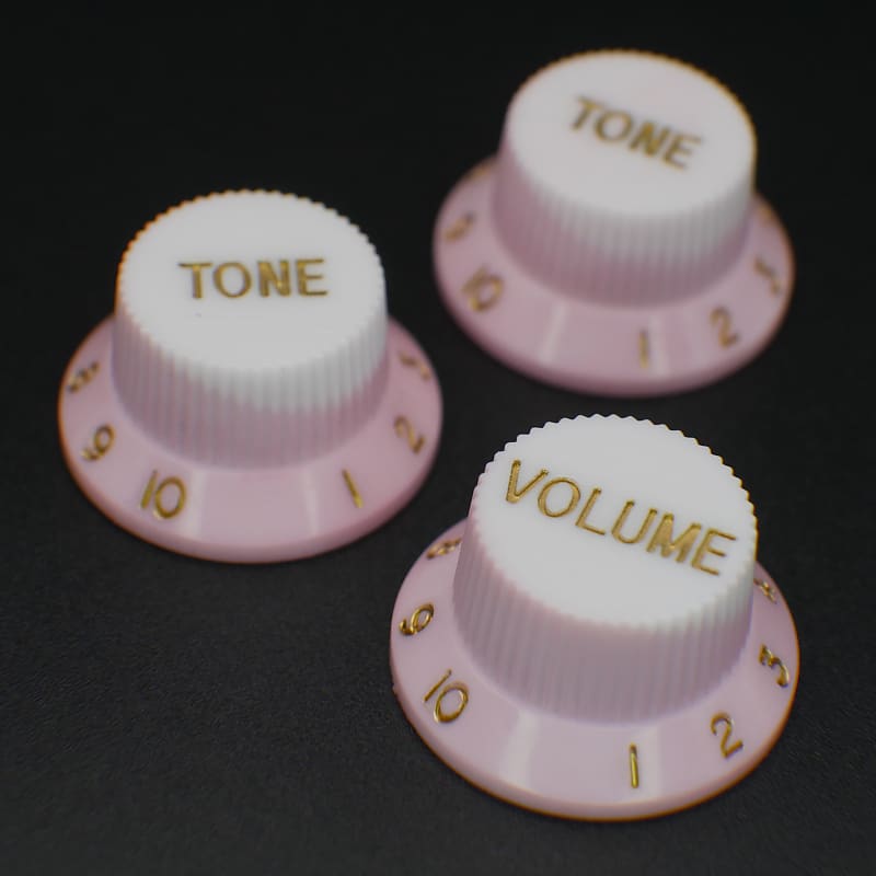 #196 Pink White Custom Color Strat Stratocaster Fender Knobs | Reverb