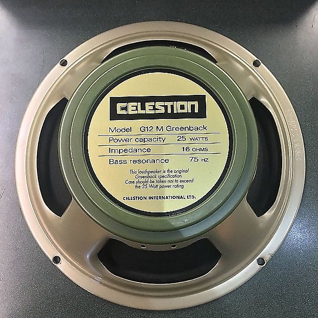 Celestion G12 25 Watt Greenbacks 53H1777 Cone Made in the | Reverb