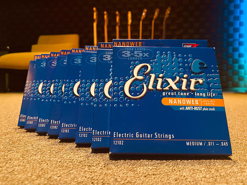 8 Sets Of Elixir NANOWEB Electric Guitar Strings 11|49 | Reverb