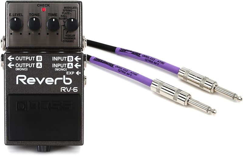 Boss RV-6 Digital Reverb Pedal Bundle with Pro Co EG-5 | Reverb