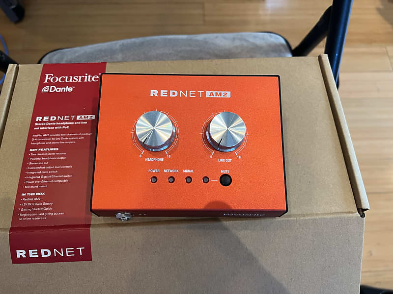 Focusrite RedNet AM2-2 Channel Dante Stereo Headphone and | Reverb