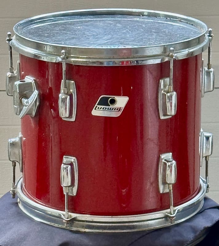 Ludwig Rockers 12" Power Tom Drum Vintage 80's Black and | Reverb