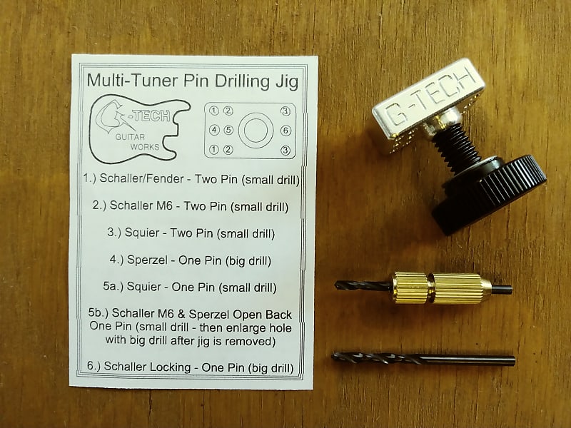 2 Pack G-Tech Tuner Drilling Jig - Single/Two Pin - Fender | Reverb