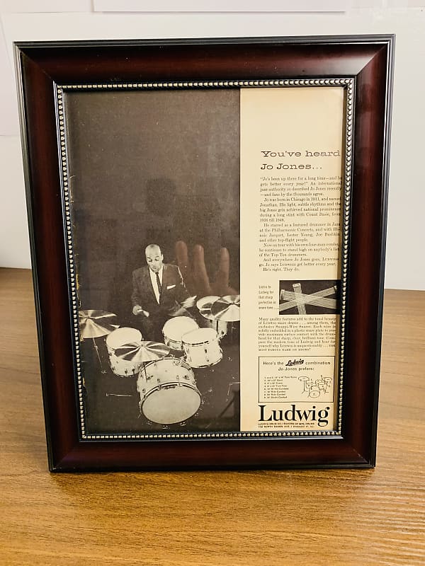 |Framed Original| 1961 Ludwig Drums Promotional Ad featuring | Reverb
