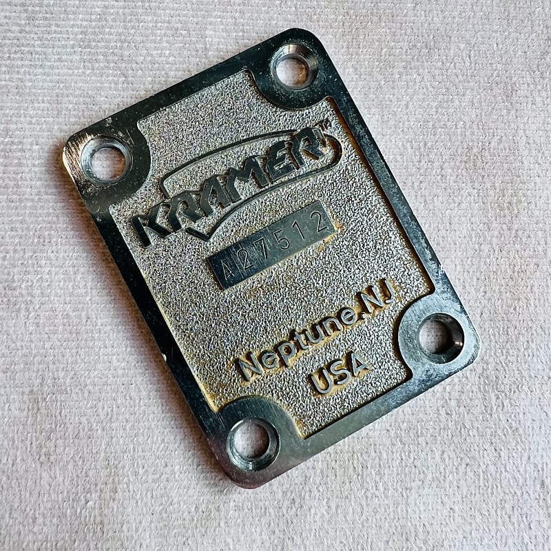 Kramer A Serial Guitar Neck Plate Neptune NJ USA - Chrome | Reverb