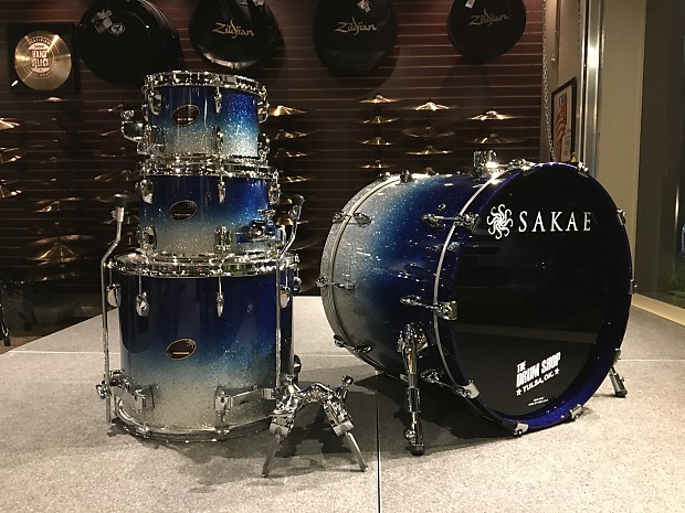 Sakae Almighty Maple 4pc Shell Pack in Ocean Sparkle w/Chrome | Reverb