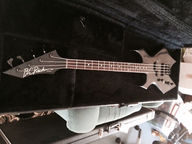 BC Rich Warlock BASS LEFTY LEFT HANDED 1990s Silver Metal | Reverb