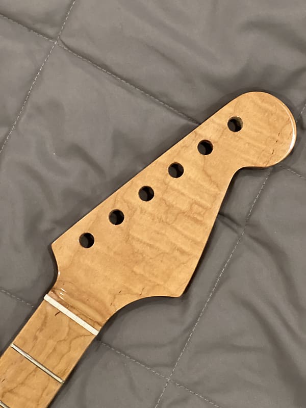 Flamed Roasted Maple Guitar Neck, Fits Strat, 9.5" radius, | Reverb
