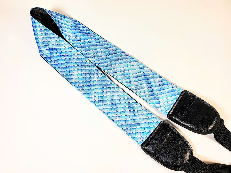 Blue Mermaid Scale Ukulele Strap - Fish Scale Ukulele Strap - | Reverb
