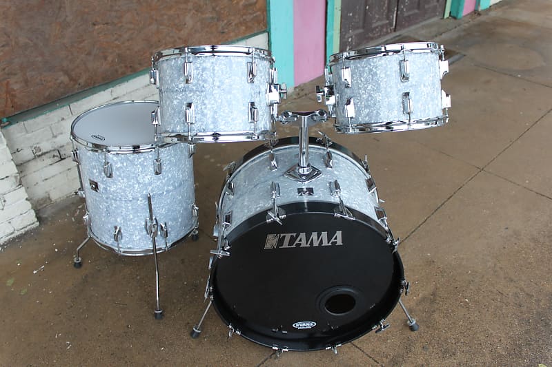 Tama Vintage Fibrestar 4 piece shell pack 70s White Marine | Reverb