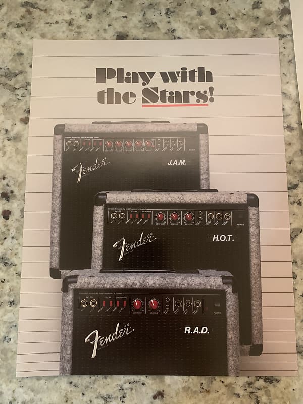 Fender Rad Hot Jam Amp Flyer Brochure 1990 | Reverb