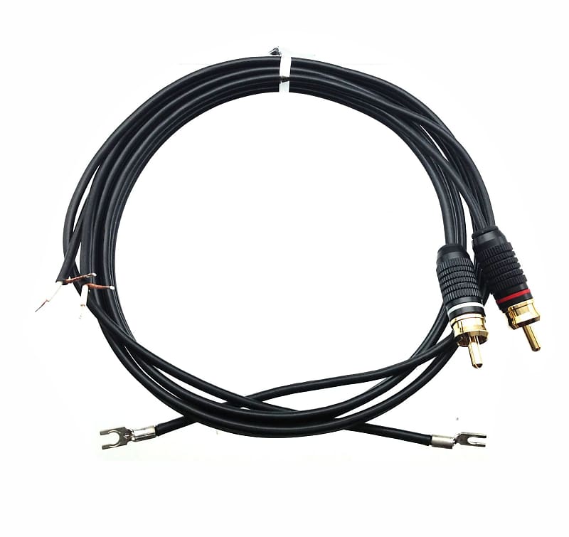 Turntable Cable RCA to Bare End with Ground Lugs - 3 Meter | Reverb