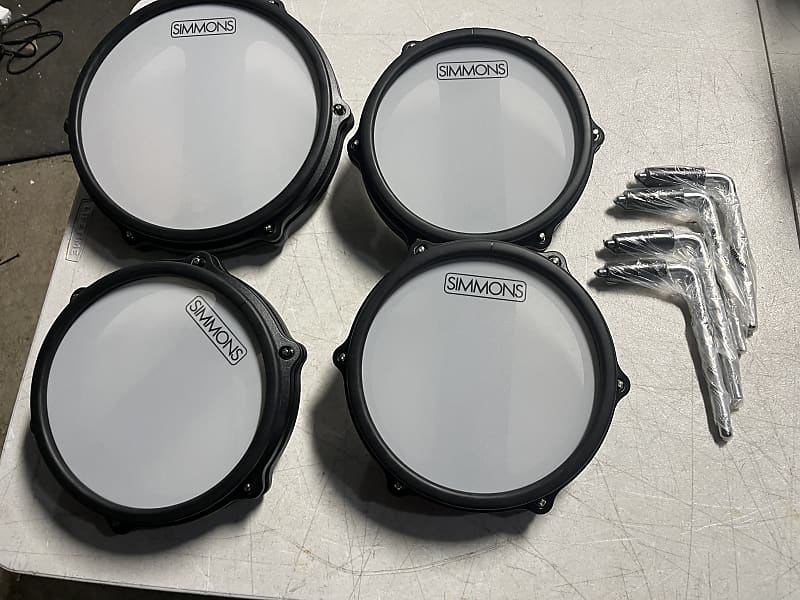 Simmons Set of 4 mesh head electric drum trigger pads | Reverb